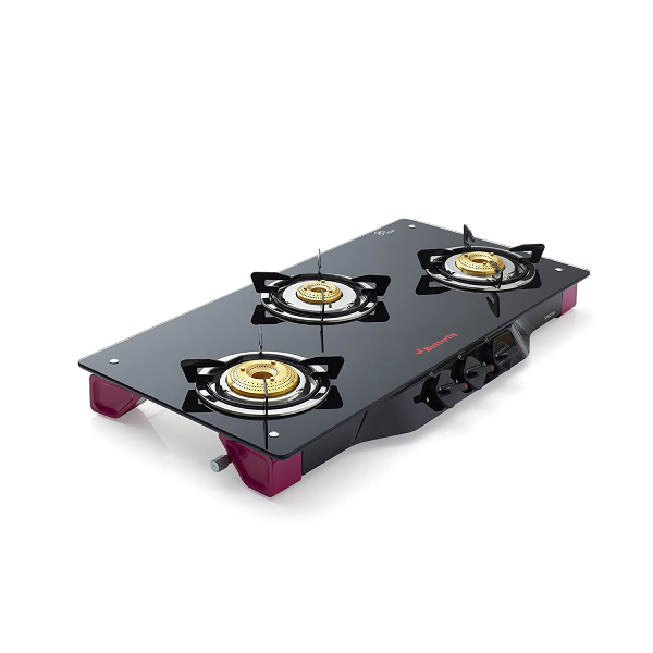 Buy Butterfly Spectra Glass 3 Burner Gas Stove (Black & Pink) - Kitchen ...