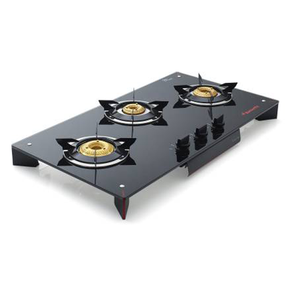 Buy Butterfly Prism Glass Top 3 Burner Gas Stove Kitchen Appliances ...