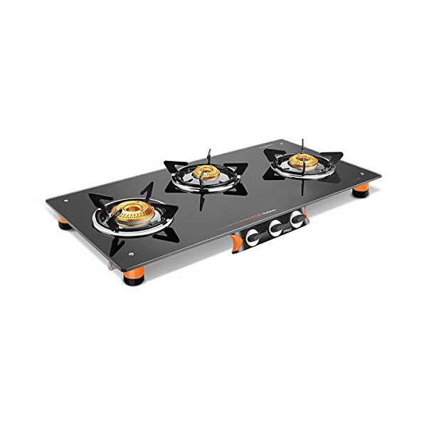 Vidiem 3 Burner Air Pride Glass Top Gas Stove | Vasanth & Co